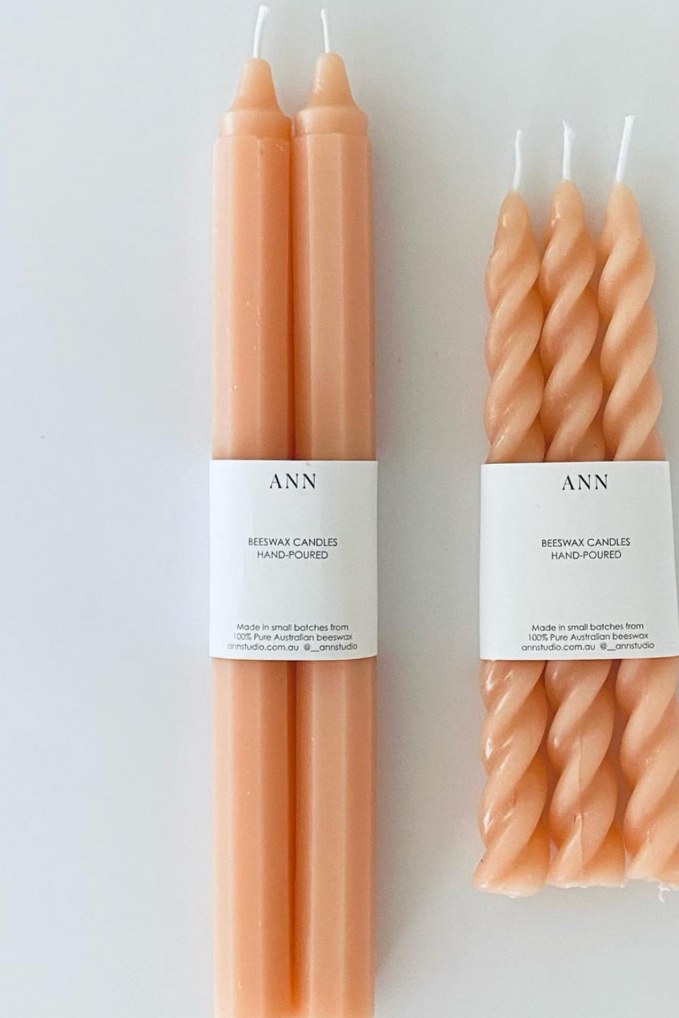 Octagon Beeswax Taper Candles - Blossom – Little Triffids Flowers